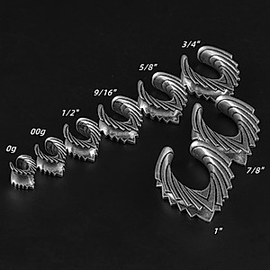 PUNKYOUTH 2PCS 00G Opening Ear Gauges Stream lines Ear Stretchers Hangers Brass Cool Saddle Plug and Tunnels For Ear Double Flared Piercings