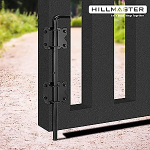 HILLMASTER Upgrade 18" Heavy Duty Cane Bolt Gate Drop Rod for Wood Fence, Steel Drop Bolts Cane Bolt Hardware for Wooden Gater and Holding Doors, Black Finish