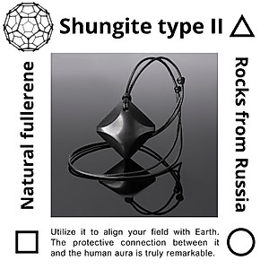 Keled Rocks Four Elements - Shungite Necklace - Infused with Earth Energy - Raise Vitality up Daily - Ward off unwelcome influences from Afar