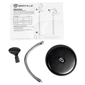 Rockville RDMS6 Studio Desktop Mic Stand w 11.8" Gooseneck+Round Weighted Base, Black