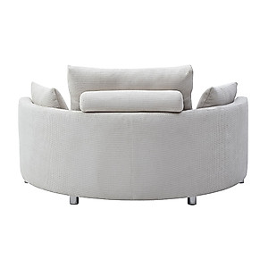 Holaki Foldable Sofa Bed, Folding Sleeper Couch Circular Floor Sofa Bed with 3 Pillows, Multi-Functional Futon Couch Convertible Loveseat Sofa Lazy Sofa Couch for Balcony Living Room (Beige)