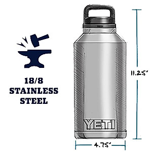 YETI Rambler 64 oz Bottle, Vacuum Insulated, Stainless Steel with Chug Cap, Black