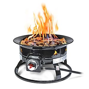 Outland Living Portable Propane Fire Pit, 19-inch, 58,000 BTU Smokeless Gas Firebowl | Perfect for Camping, Patio, Backyard, Tailgating, Deck, RV| Black 823 Standard