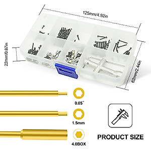 OGRC Steel Screws Set RC Tool Kit with 3 PCS Hex Screwdriver 0.05'' 1.5mm Hex Nut Drivers 4mm for Axial SCX24 1/24 C10 Deadbolt JLU Gladiator Bronco RC Crawler Car