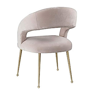 TOV Furniture Rocco Mid Century Modern Glam Dining Chair, 23.6", Blush