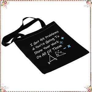 JYTAPP Math Teacher Gift Canvas Teacher Bag Math Science Geeky Gift Math Teacher Tote Bag Funny Gift
