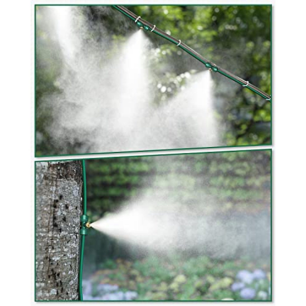 Misters for Outside Patio - 59FT(18M) Mister System, 20 Brass Nozzles Misting System, Patio Mister, Misting Cooling System for Patio, Garden, Greenhouse, Deck, Trampoline for waterpark