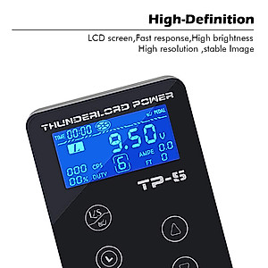 TATELF Digital Tattoo Power Supply Touch Screen LCD Power Source for Coil Rotary Tattoo Machines Gun kit Blue