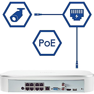 Lorex 4K Ultra HD 8-Channel Fusion Series PoE Network Video Recorder with 2TB Storage, Smart Motion Detection and Smart Home Compatibility