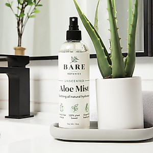 BARE BOTANICS Cooling Aloe Spray for Skin & Hair - Large 12oz | Sunburn Spray & Aloe Hair Moisturizer | 99.66% Pure Unscented Aloe Vera Spray Made in Wisconsin…
