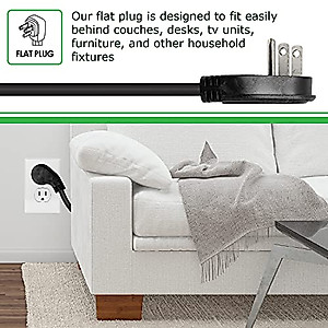 Digital Energy 25-FT 7 Outlet Metal Surge Protector Power Strip 14 AWG Extension Cord, 1350 Joules, Heavy Duty Workshop Mountable Built in Cord Management, Grey