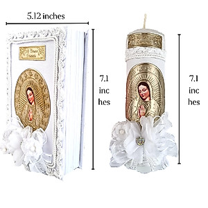 First Communion Bible and Candle - Biblia y Vela de Primera comunión para niña - Vela para Primera comunion niña - First Communion Candle Set for Girl - recuerdos de Primera comunion niña