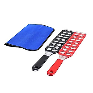 Moonetto 32 Lenses Optical Retinoscopy Rack Framing Lens Set for Quick Examination of Diopter Spectacles 2 Bars with a Leather Pocket