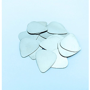 Pack of 20 Stainless Steel Metal Guitar Picks for Bright, Vibrant Sounds Long Lasting Durable Epic Accessories with Tin Can Carrying Storage Case