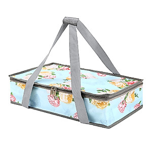 QHANSHIEE Insulated Casserole Carrier For Hot or Cold Food,Pie Carrier,Casserole Dish Carrying Case,Insulated Food Warmer Bag For Party/Picnic,Pioneer Woman Dishes Carrier,Fits 16" x 10" Baking Dish