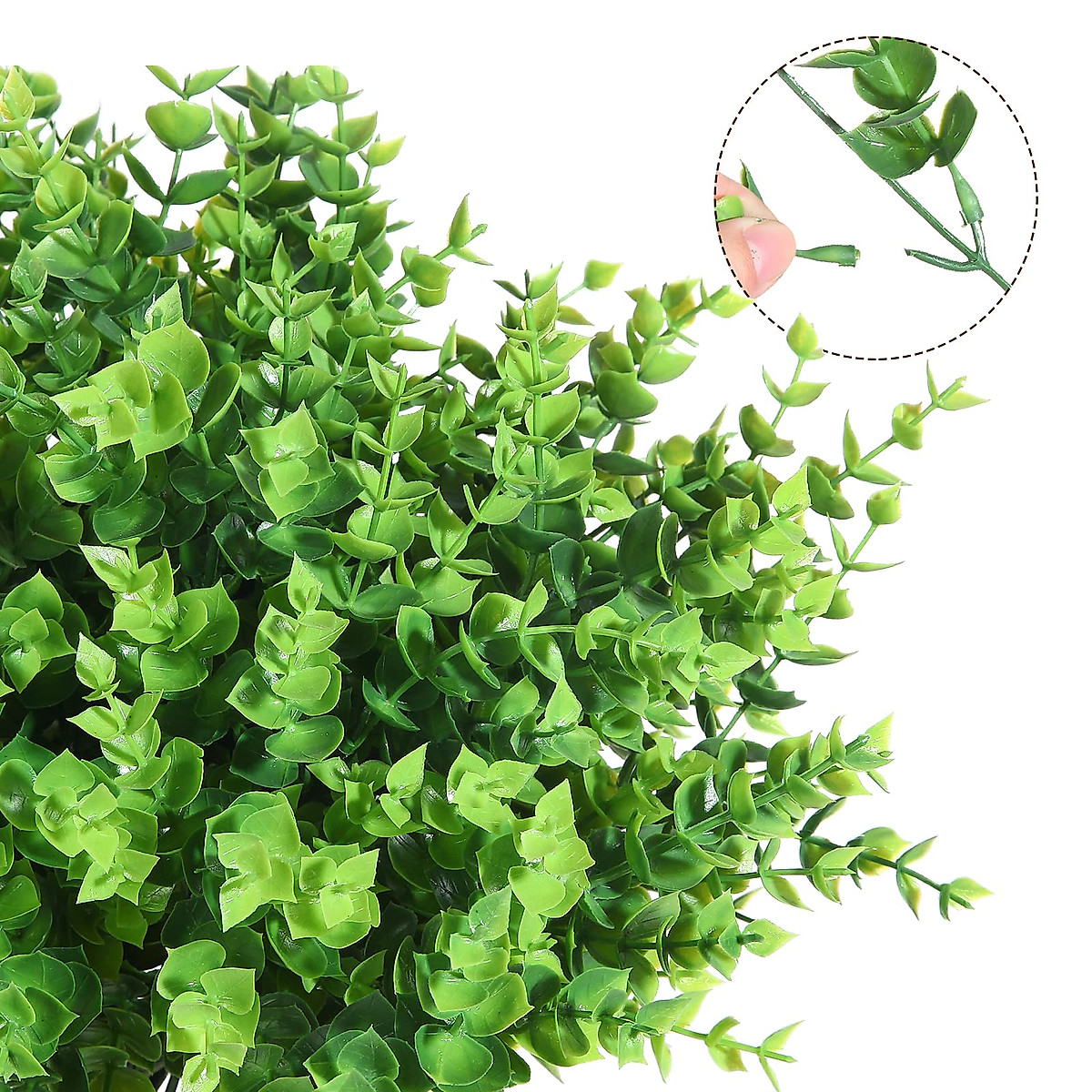 Artificial Plants Flowers Fauk Boxwood Shrubs 6 Pack Artificial Farmhouse Greenery Stems Fake Plastic Plants Lifelike Greenery Foliage with 42 Stems for Home Garden Patio Yard Indoor Outdoor Decor