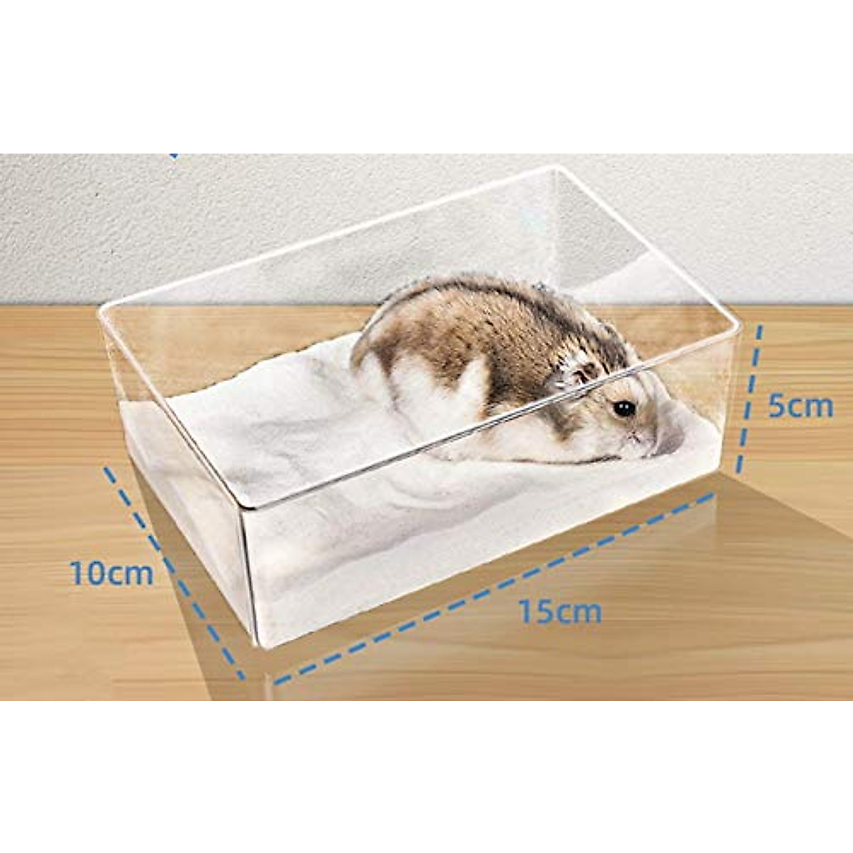Cumuiu Hamster Sand Bathroom Clear Acrylic Toilet Tray Bathroom for Hedgehog Squirrel Hamster Guinea Pigs and Small Animal (Small)