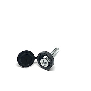 YouU 25 Pcs Plastic Hinged Screw Cover Caps Washer Flip Tops 25 Pcs Screws - 2 Colors Choose - White, Black (black)