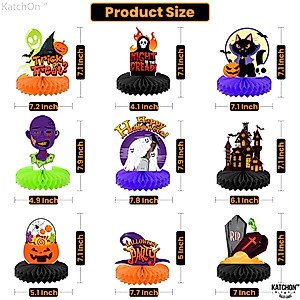 KatchOn, Spooky Halloween Centerpieces for Tables - Pack of 9 | Pumpkin Halloween Table Centerpiece for Halloween Table Decorations | Ghost Halloween Centerpiece for Halloween Decorations Indoor
