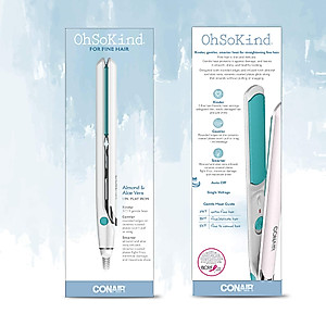 OhSoKind For Fine Hair Flat Iron; 1-inch Almond & Aloe Vera Flat Iron