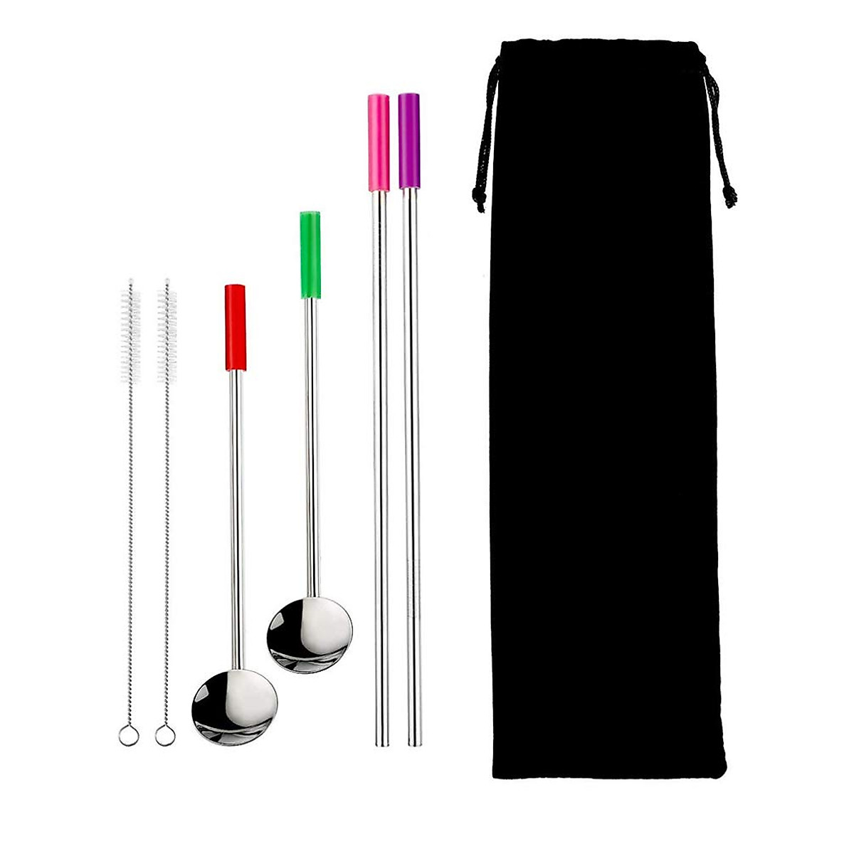 Straw Carrying Case, Straw Pouch, Safety and Reusable Straw Case, Travel Bag for Drinking Straws/Utensil/Chopsticks (9.6 x 3 Inch)