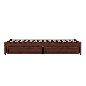 AFI, Barcelona Twin Panel Platform Bed with Storage Drawers, Walnut