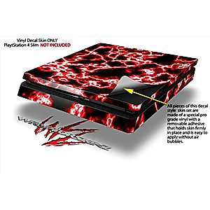 Vinyl Decal Skin Wrap compatible with Sony PlayStation 4 Slim Console Electrify Red (PS4 NOT INCLUDED)