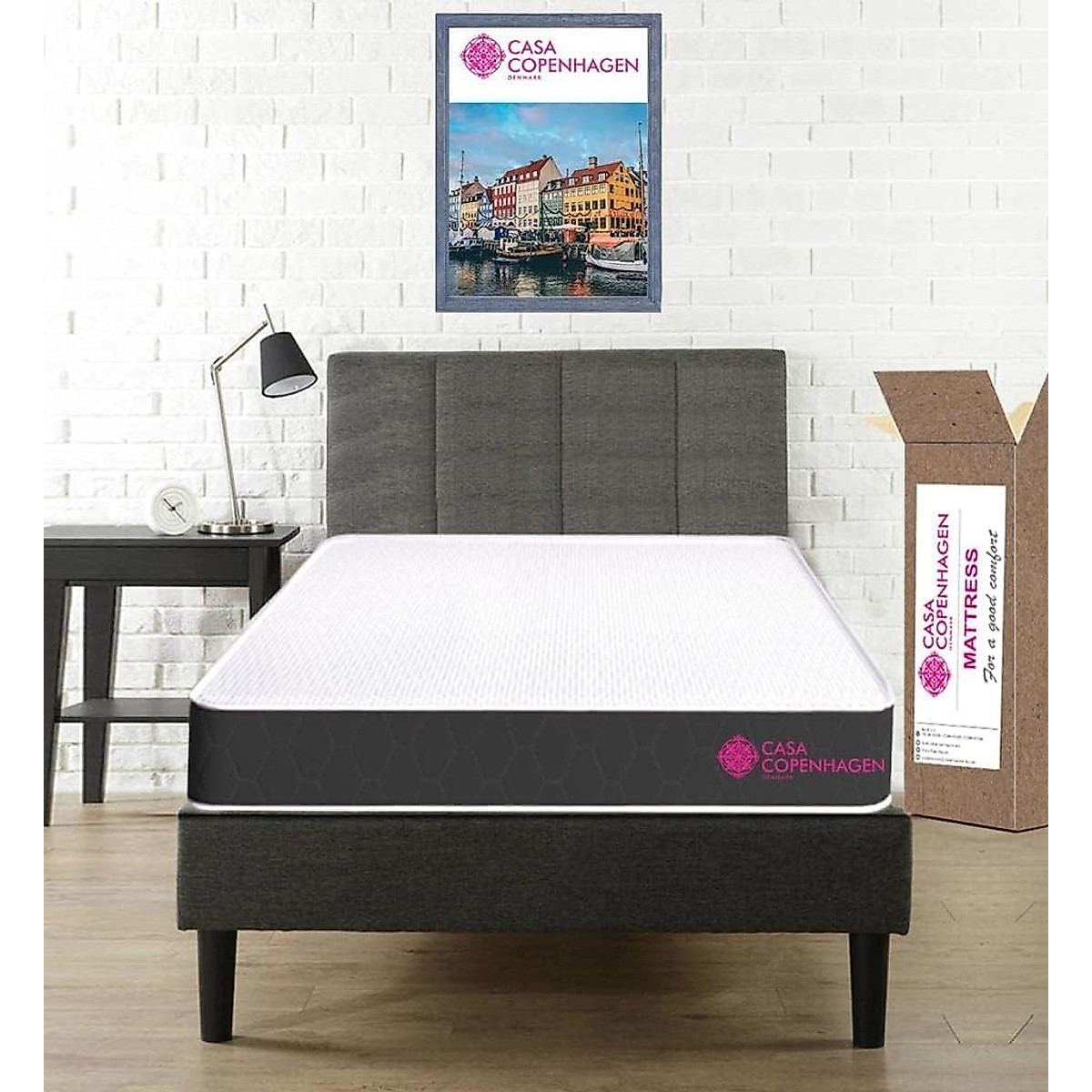 CASA COPENHAGEN Designed in Denmark 6 Inch Cool Fusion Memory Foam Mattress Pressure Relieving, 75 x 39 inches,Bed-in-a-Box - Twin