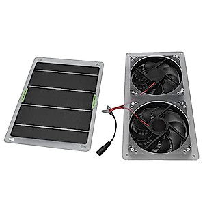 Arsor Solar Panel Fan Kit, 100W 12V Solar Panel Exhaust Fan Max 3000 RPM Waterproof Dual Fan Portable Ventilator Exhaust Fan for Chicken Coops/Sheds/Greenhouses/Window Exhaust/Pet Houses