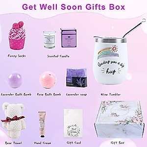 Get Well Soon Gifts for Women, Care Package for Sick Friends After Surgery, Feel Better Basket, Relaxing Spa Gift Box Basket, Thinking of You Gifts, Birthday Gifts Box, Encouragement Gifts