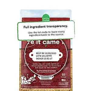 Open Farm Ancient Grains Dry Dog Food, Humanely Raised Meat Recipe with Wholesome Grains and No Artificial Flavors or Preservatives (Grass-Fed Beef Ancient Grain, 4 Pound (Pack of 1))
