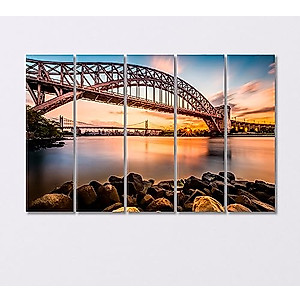 Triborough Bridge at Sunset New York Canvas Print 3 Panels / 36x24 inches