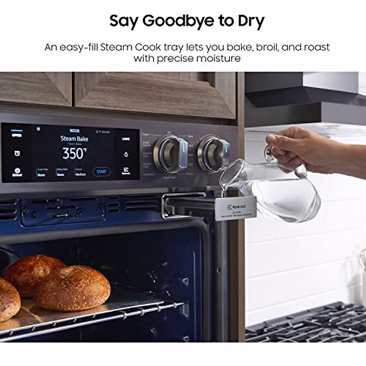 SAMSUNG 30" Smart Double Wall Oven w/Steam Cook, Wi-Fi, Large Oven Capacity, NV51K6650DG/AA, Fingerprint Resistant Stainless Steel, Black