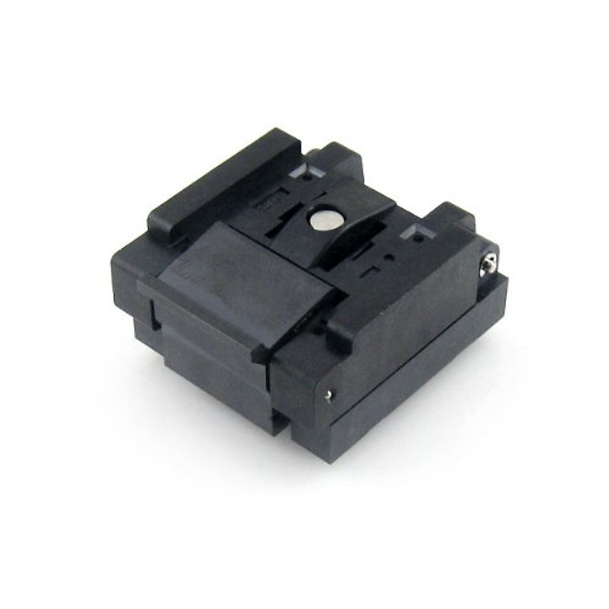 QFN64 Clamshell Programming Adapter Socket/Burning Socket/IC Test Socket QFN-64B-0.5-01, 64-Pin, 0.5mm Pitch, IC Test Burn-in Socket, Applied to QFN64, MLP64, MLF64 Packages.