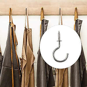 KUUQA 75 Pcs Multi-Size Nickel Plated Metal Ceiling Hooks Screw Cup Hook Holder (Silver)