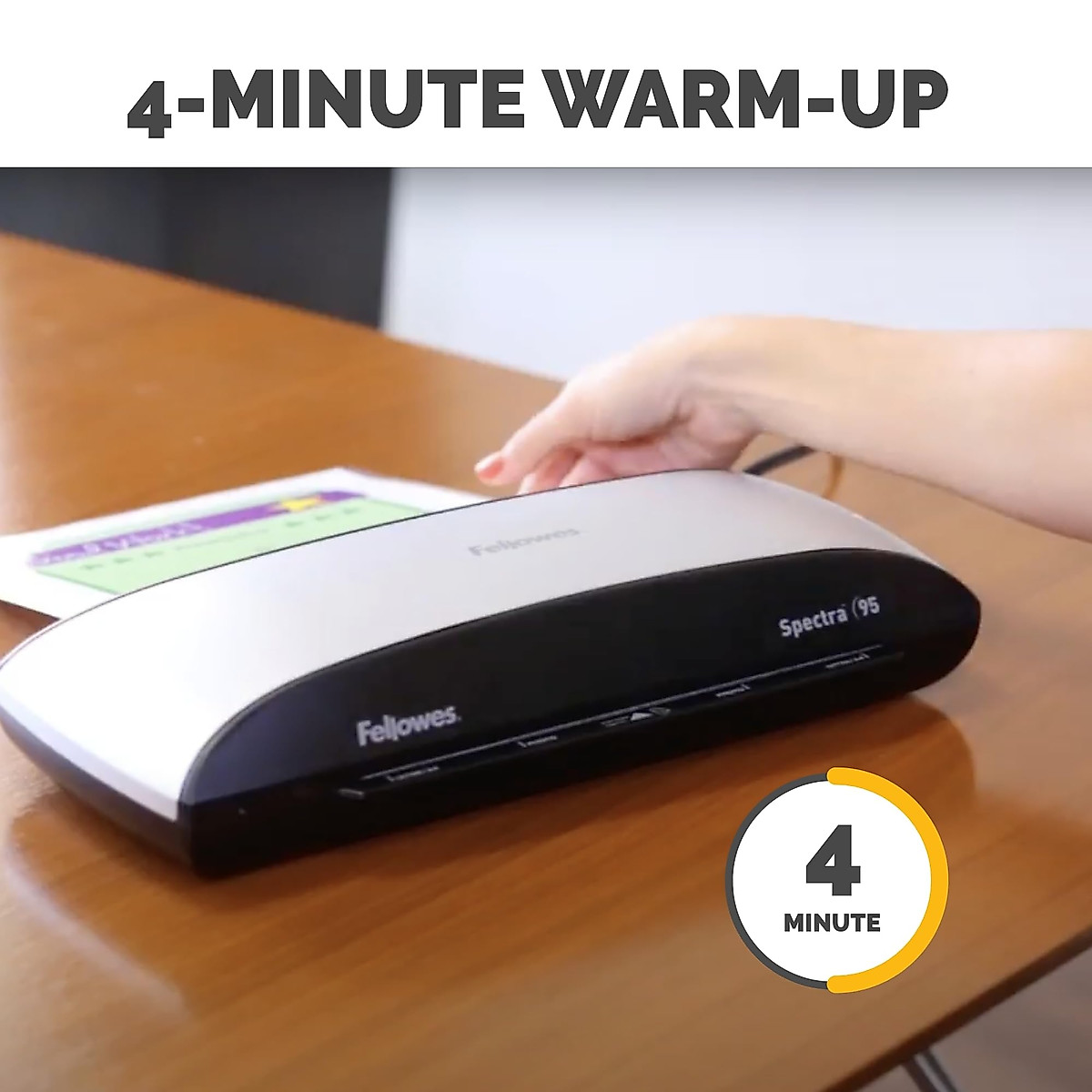 Fellowes® Spectra™ 95 Laminator With Combo Kit, 9 1/2" Entry Width, 3"H x 14 1/2"W x 7"D, Silver/Black