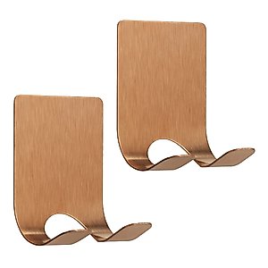kwmobile 2x Razor Holder- Self-Adhesive Stainless Steel Shaver Wall Mount - Bathroom Organizer for Showers - Rose Gold