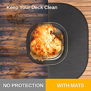 EAST OAK 36'' Fire Pit Mat for Low Smoke Outdoor Firepit Wood Burning Campfire, Portable fire Pit, Charcoal Grills, Wood Pellet Smokers, for Patio, Backyard, Deck, Garden and Poolside Use, Black