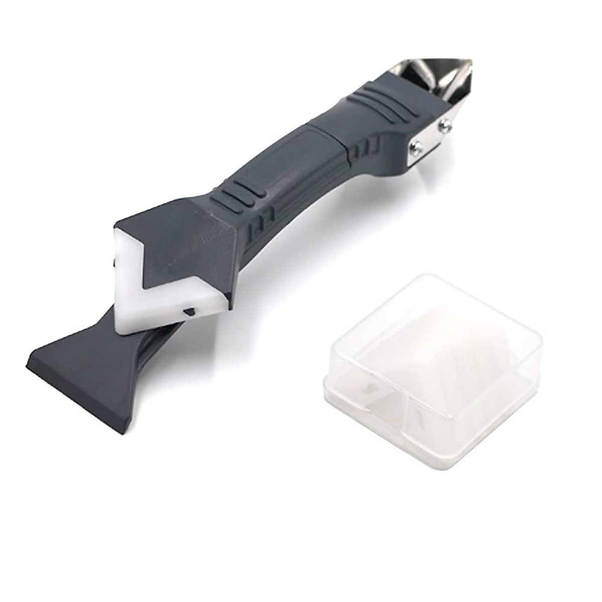 3 in 1 Multi-Functional Stainless Silicone Caulking Tool with Easy-to-Clean Silicone Trowel, Silicone Remover, Scraper Cleaner, Caulk Remover for Silicone Caulk Insulation and Grout Tool