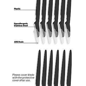 Eyebrow Razor for Women, 12 Pcs Dermaplaning Tool for Face Professional, Face Razor for Women Facial Hair Remover Black