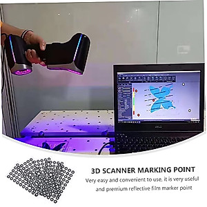 Hemoton 5 Sheets Scanner Marking Point 3D Scanning Marker 3D Scanner Targets Scanning Dots Negative Scanner Lidar Stickers 3D Scanning Reflective Point Reflective Film Adhesive Magnetic