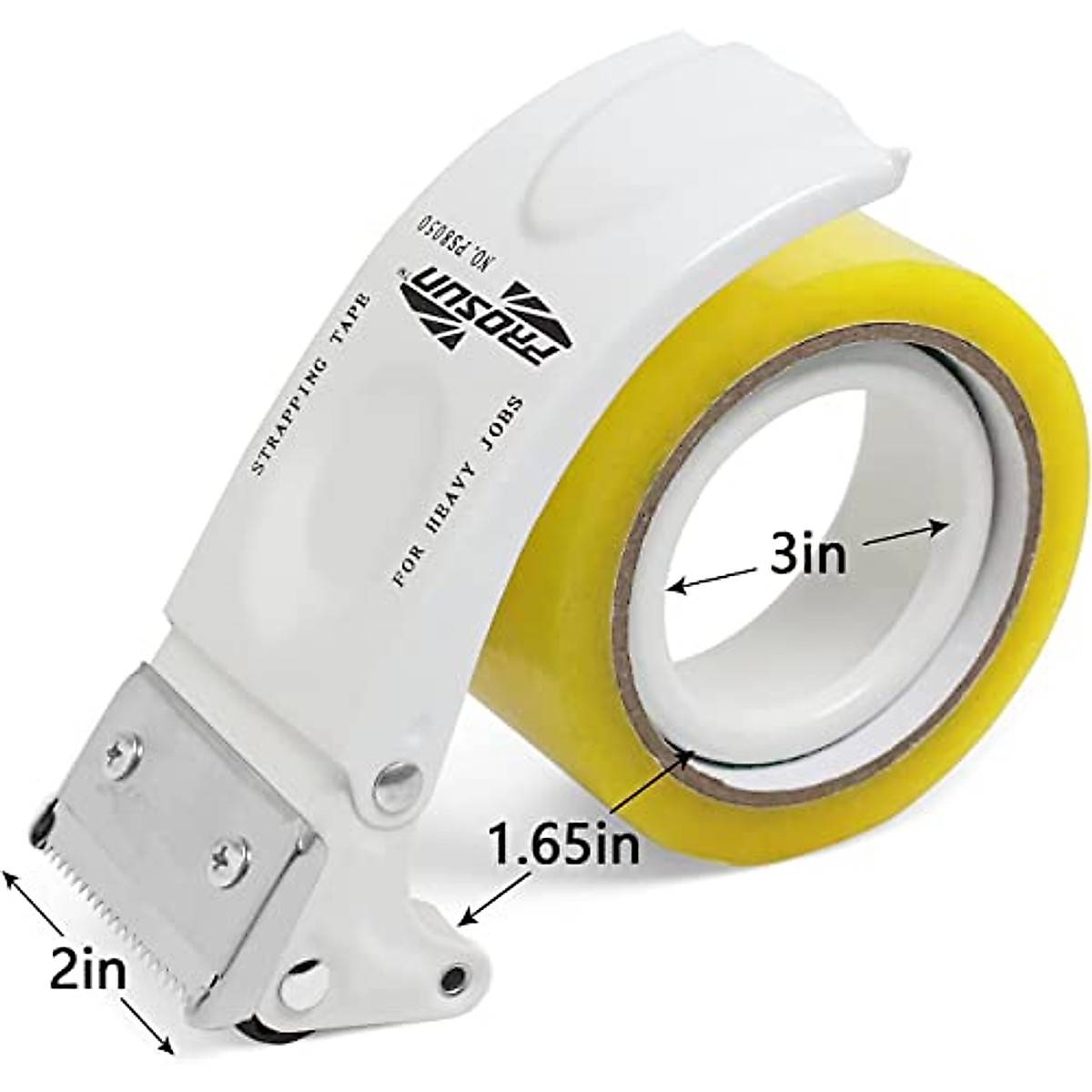 PROSUN 2 Pack Metal Packing Tape Dispenser Gun: 2-inch Wide Tape dispensers/3-Inch Inner Paper Core(2"Orange+2"White)