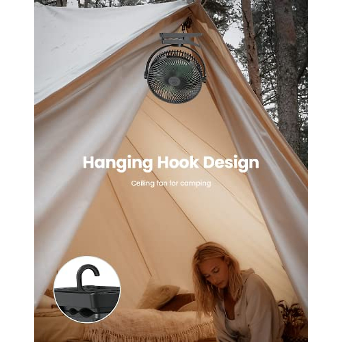 10000 mAh Battery Operated Clip on Fan with 4 Speeds,8 Inch, Max 38 Hrs, Rechargeable Stroller Golf Cart Fans,Quiet, Include Hook for Camping,Strong Wind, Personal Desk Fan, USB Powered,Black