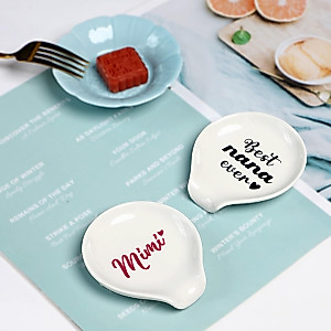 Spoon Rest for Coffee Station, Small Spoon Holder for Coffee Bar, Teaspoon Rest for Coffee, Ceramic Spoon Rests for Stove Top, Mimi Gifts