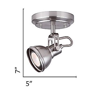 CANARM ICW622A01BN10 LTD Polo 1 Light Ceiling/Wall, Brushed Nickel with Adjustable Head