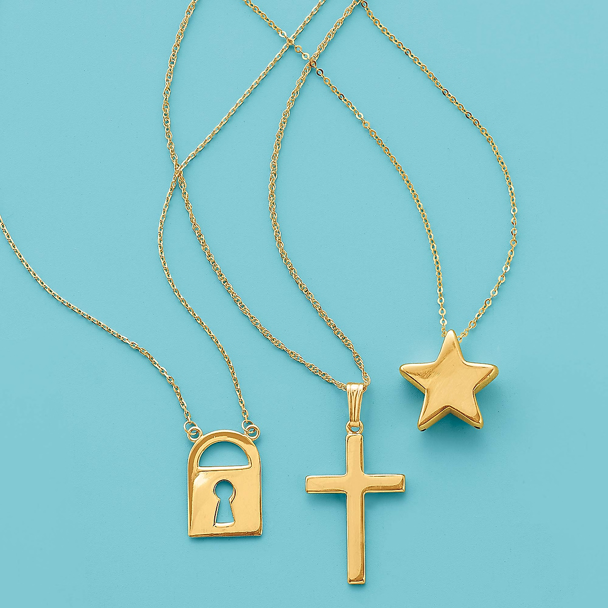 14kt Yellow Gold Cross Pendant Necklace. 20 inches