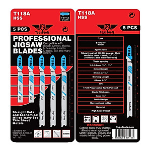 40 x TopsTools JSTTK8 T101AO T101B T101BR T101D T111C T118A T119BO T144D Mixed Jigsaw Blades for Bosch, Dewalt, Makita, Milwaukee and many more