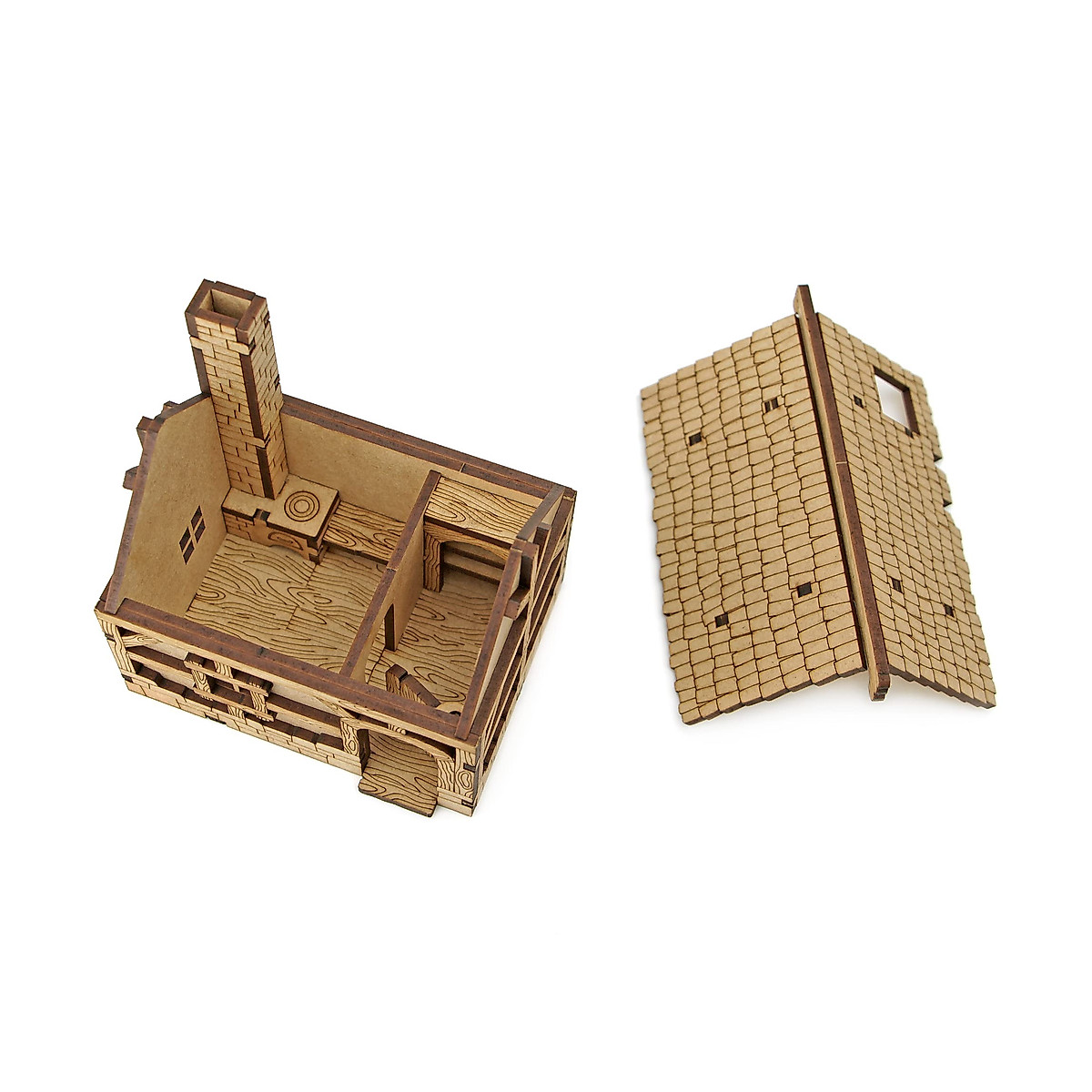 TowerRex Small House DND Terrain Building - DND Accessories for Dungeons & Dragons, Pathfinder, Warhammer, Tabletop Battle map, Wargaming Terrain kit, RPG Scenery for 32mm, 28mm miniatures