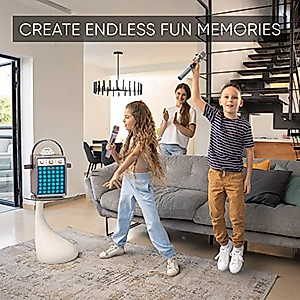 MASINGO Karaoke Machine for Adults and Kids with 2 Wireless Microphones, Portable Singing PA Speaker System Set with 2 Bluetooth Mics, Disco Ball Party Lights & TV Cable, Ostinato M7