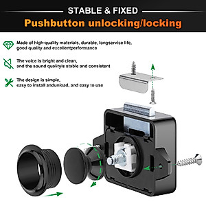 CXQamitao 5 Pack Push Button Latch Cabinet Door Catch Keyless Cupboard Locks for RV Motorhome Camper Caravan Home Yachts,Zinc Alloy&Black